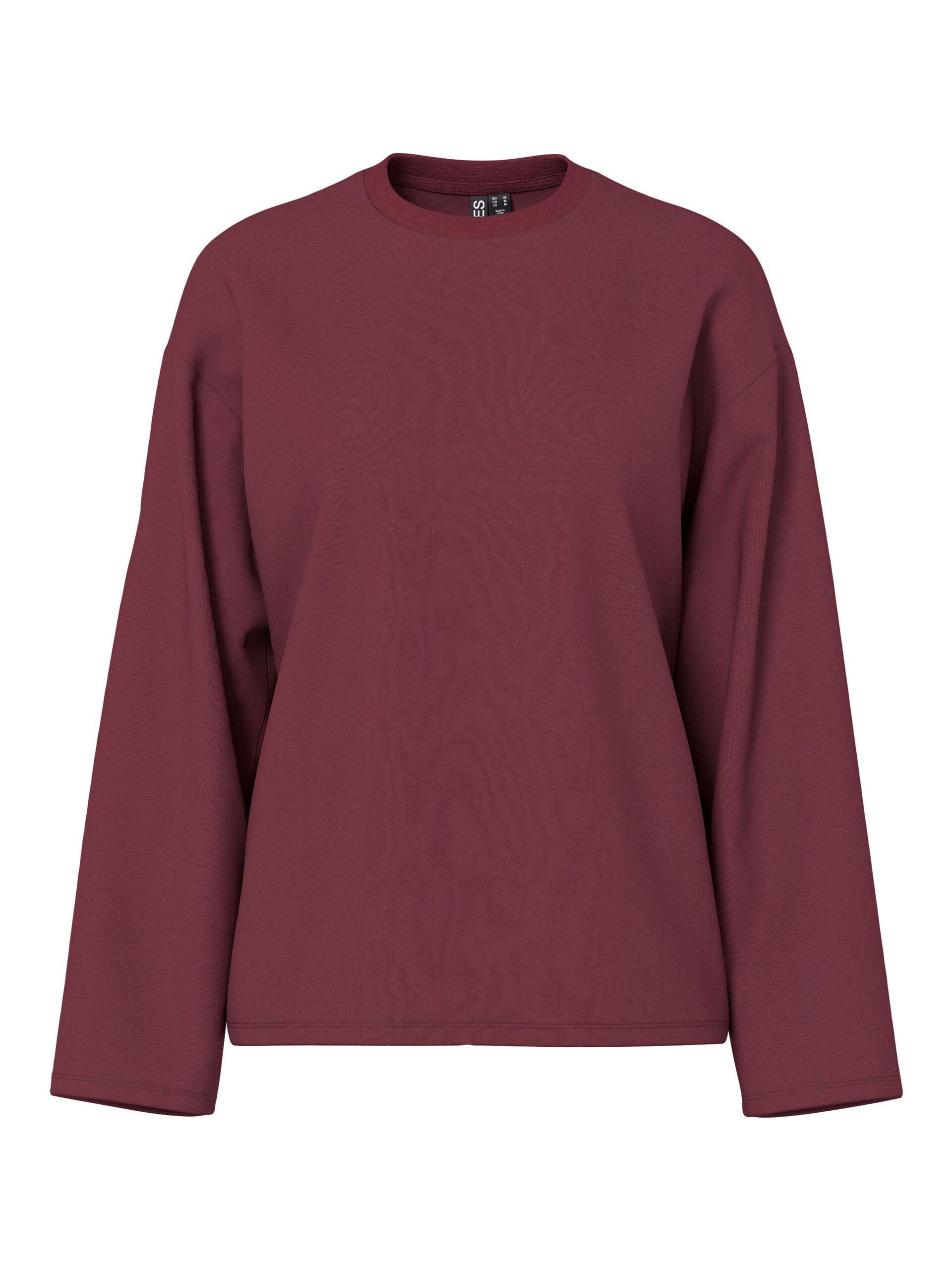 PCSADIE TOP MED LANGE ÆRMER | Rød | PIECES® Danmark