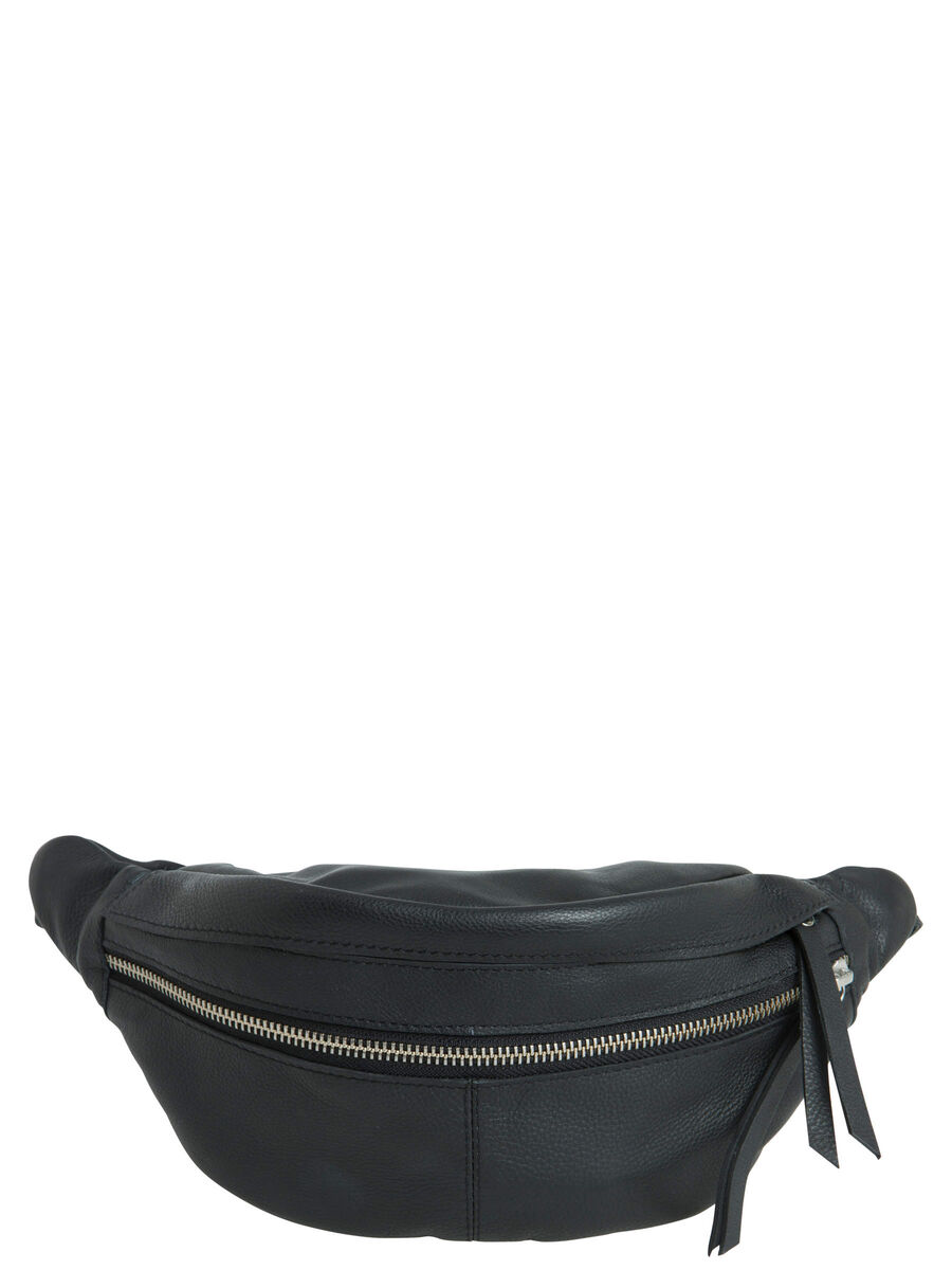 Black LEATHER BUM BAG | Pieces®