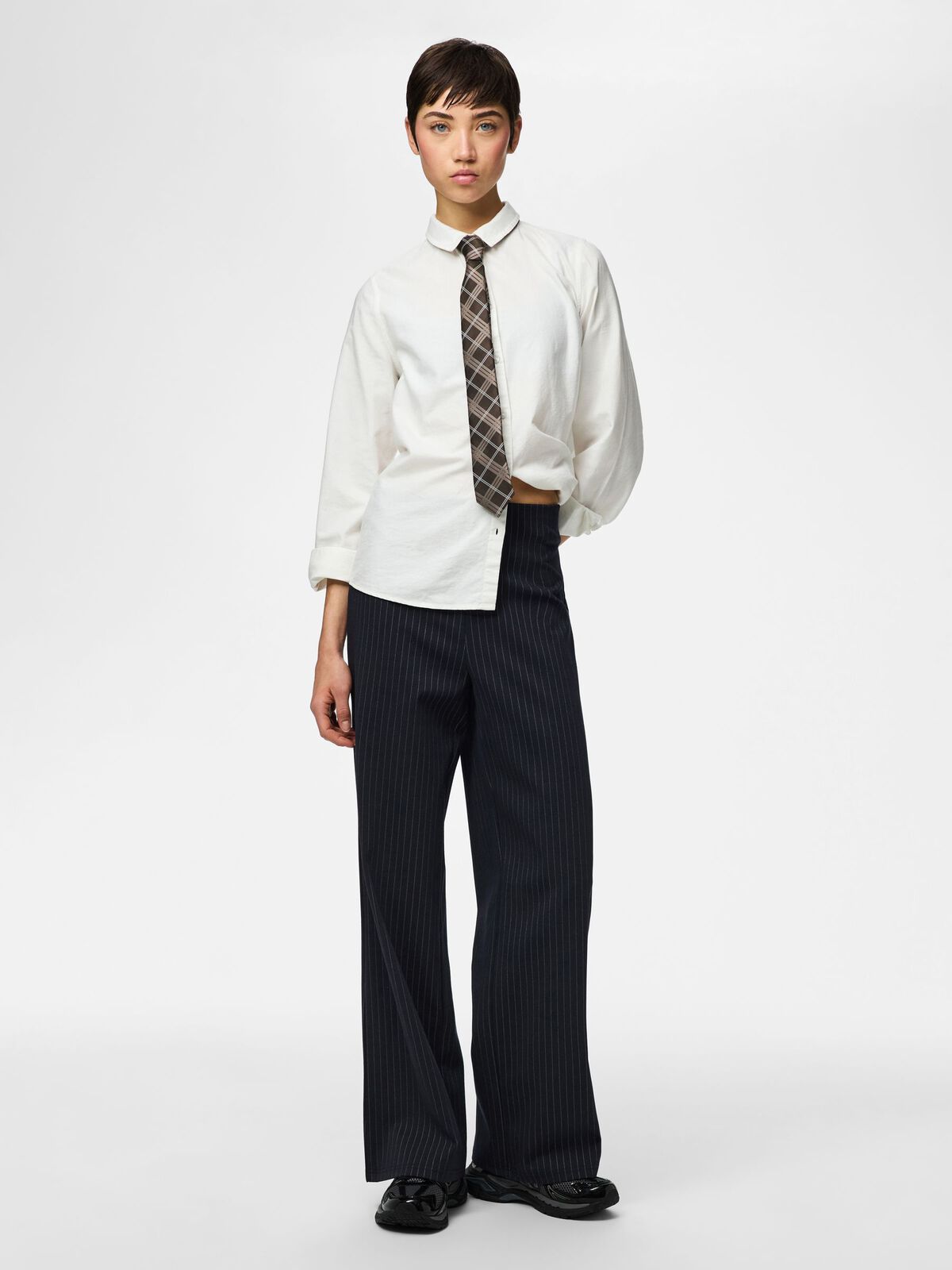 PANTALONES DE PIERNA ANCHA | Azul | PIECES® España