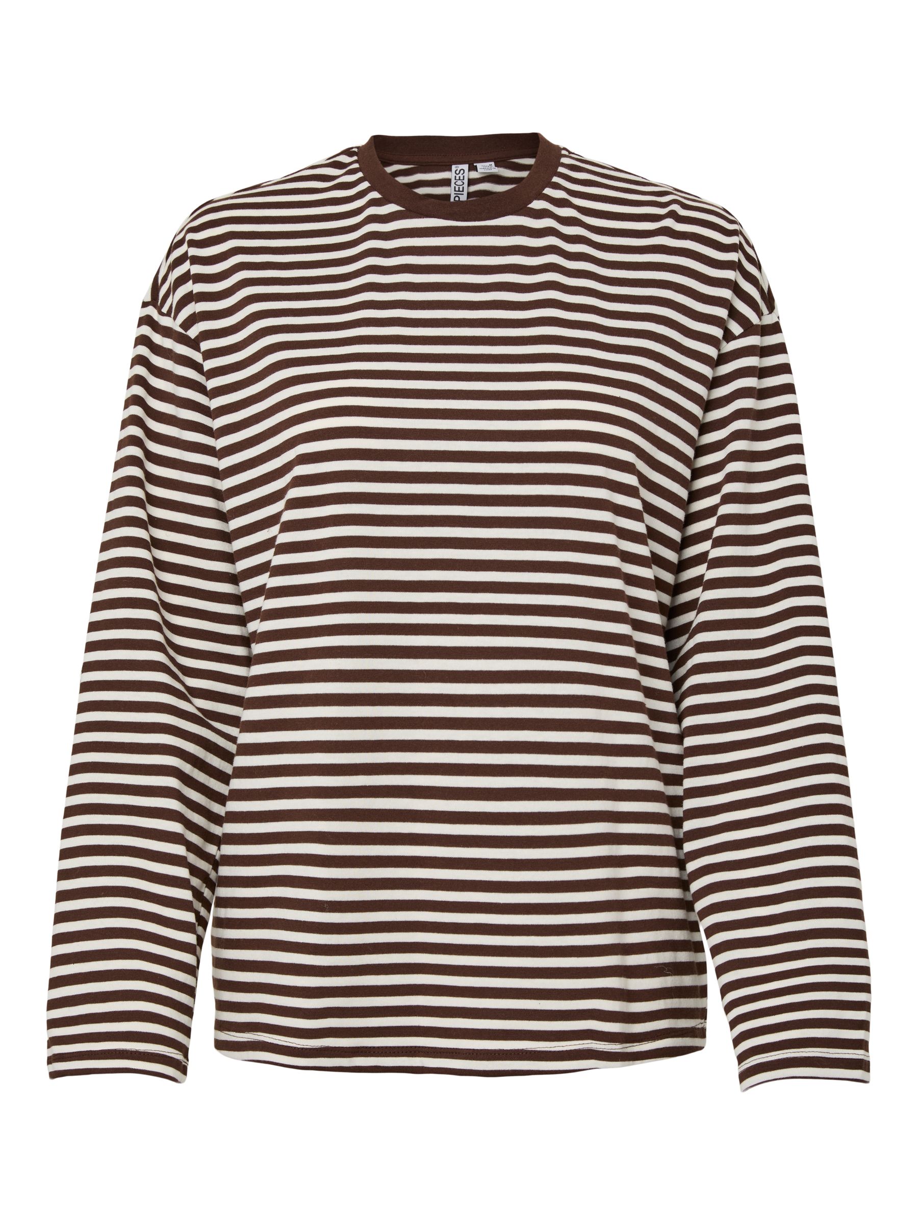 PCSADIE TOP MED LANGE ÆRMER | Brun | PIECES® Danmark
