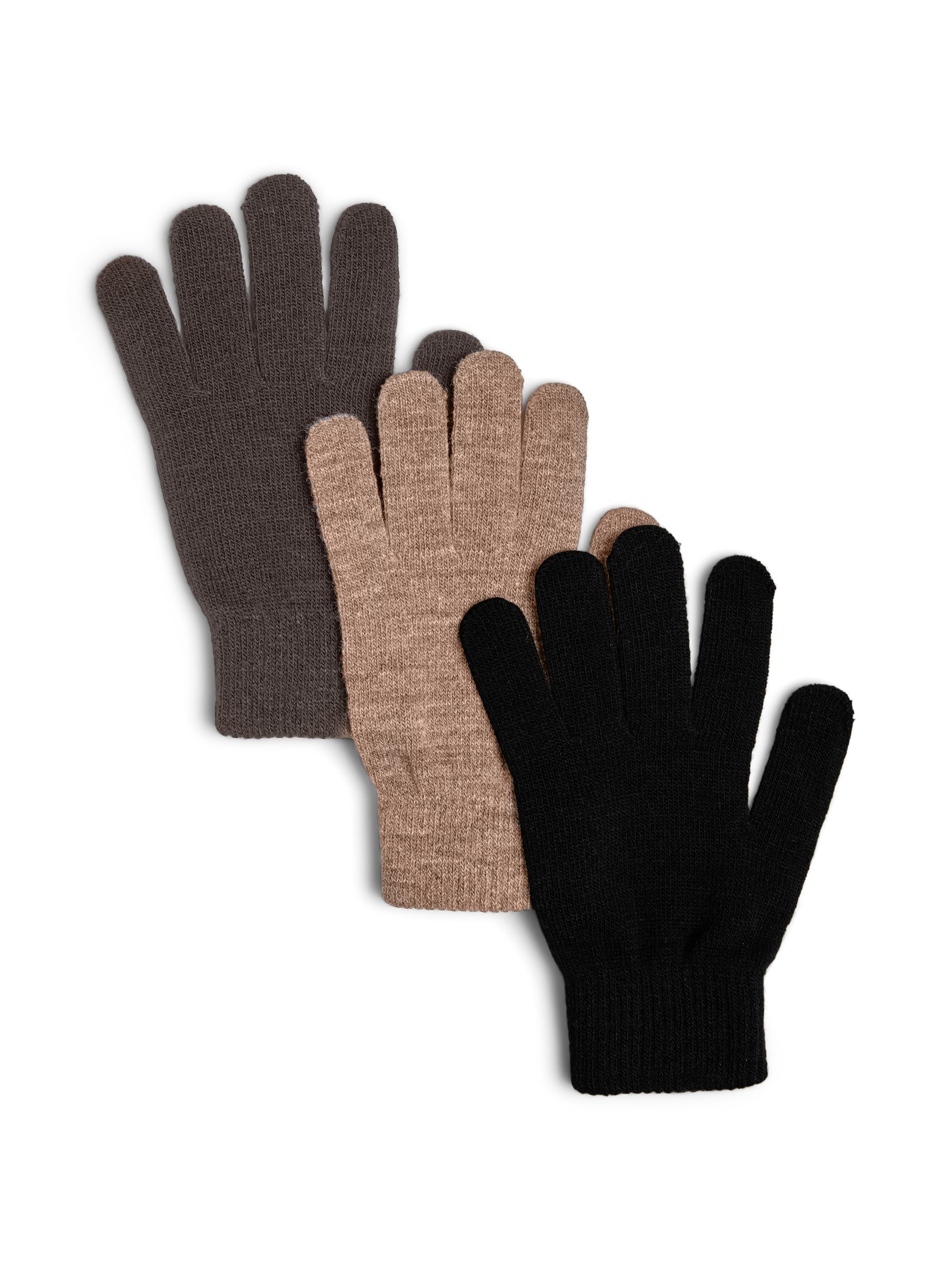 PCNEW 3-PACK GLOVES | Brown | PIECES® UK
