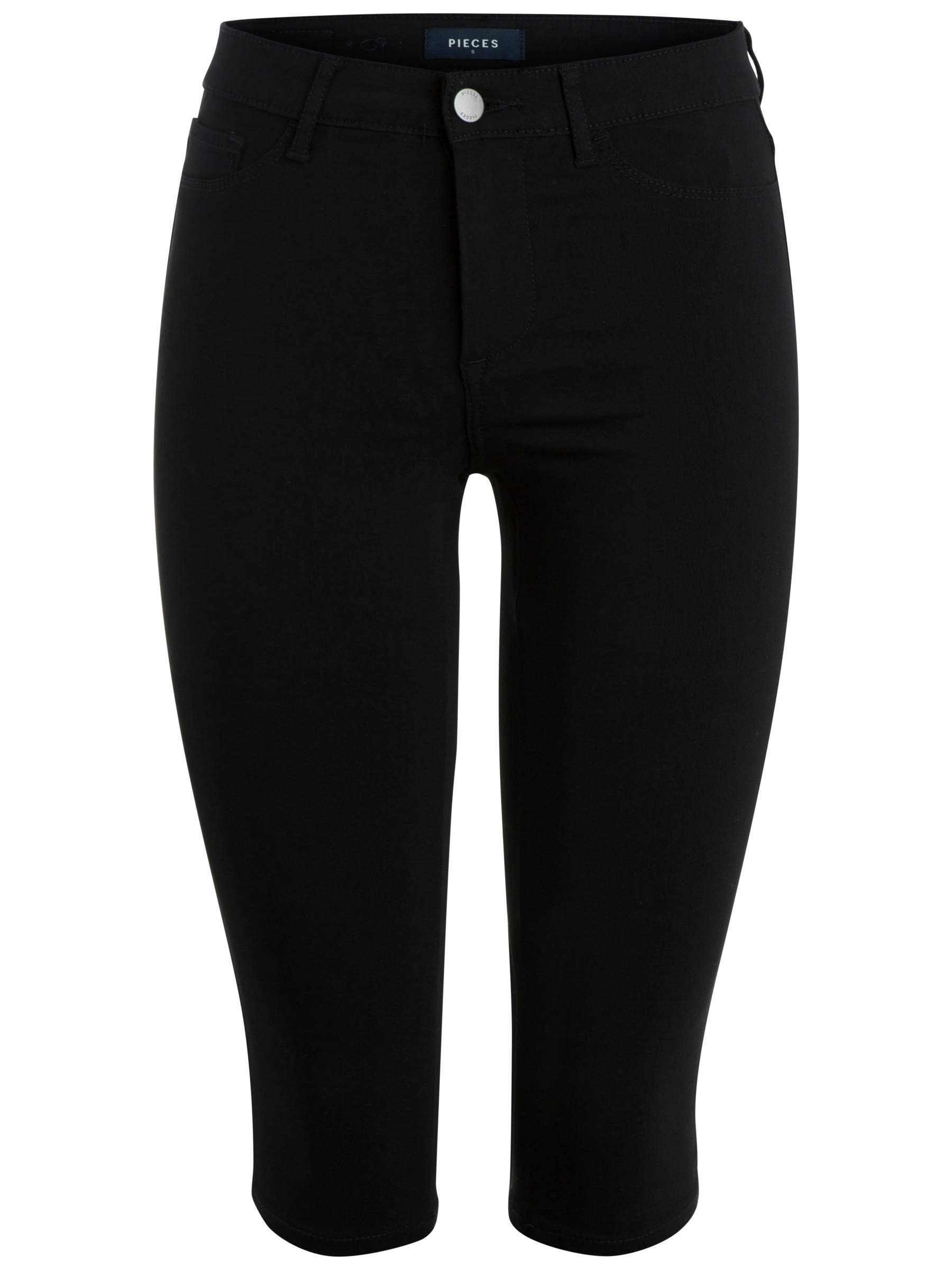 CROPPED NORMAL WAIST JEANS | Black | PIECES® UK