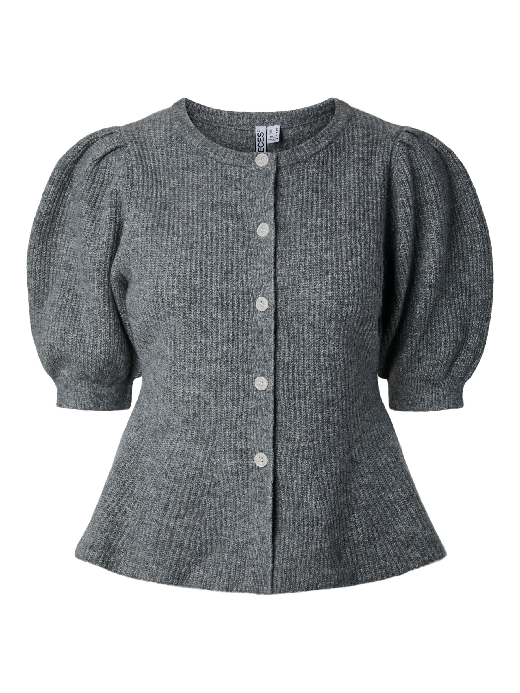 PCSILLY - BOUFFANT CARDIGAN EN MAILLE | Gris | PIECES® France