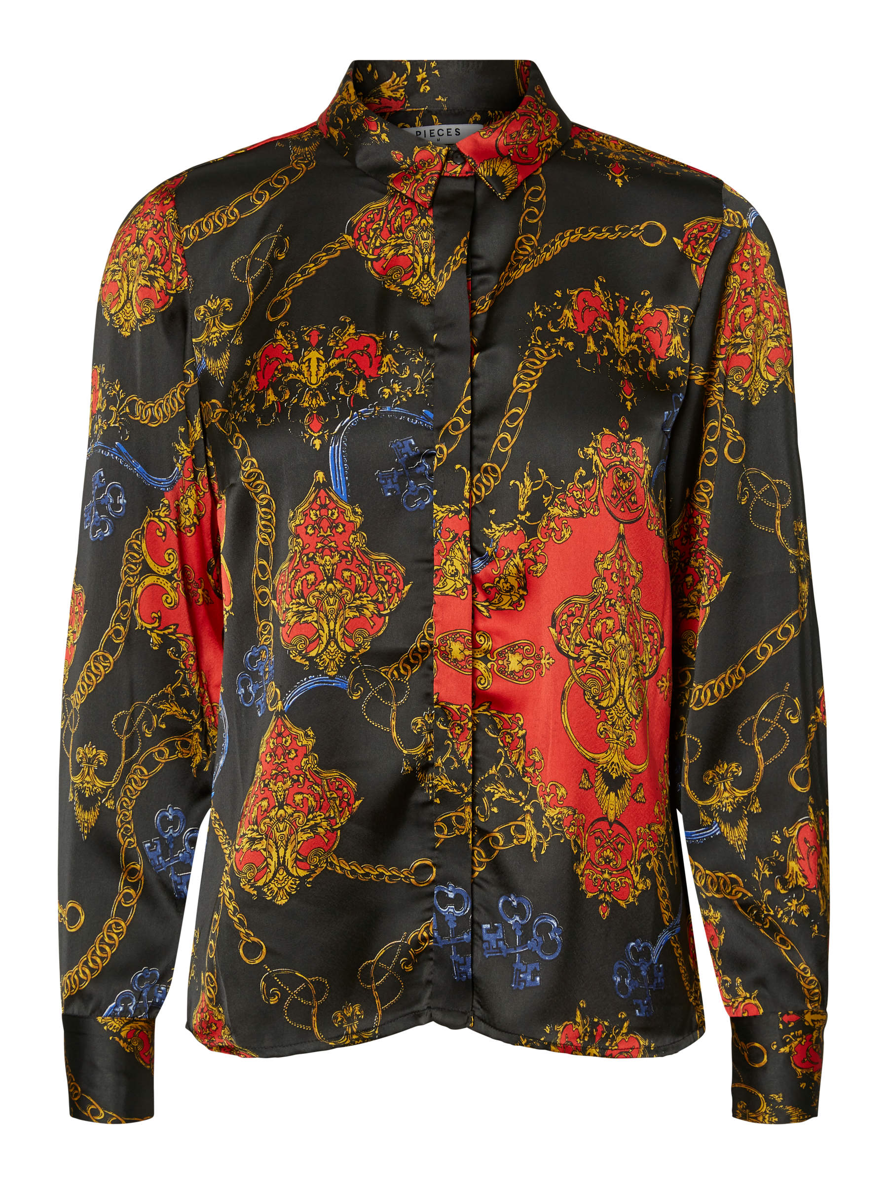 Coloured CHAIN PRINTED SHIRT | Pieces®