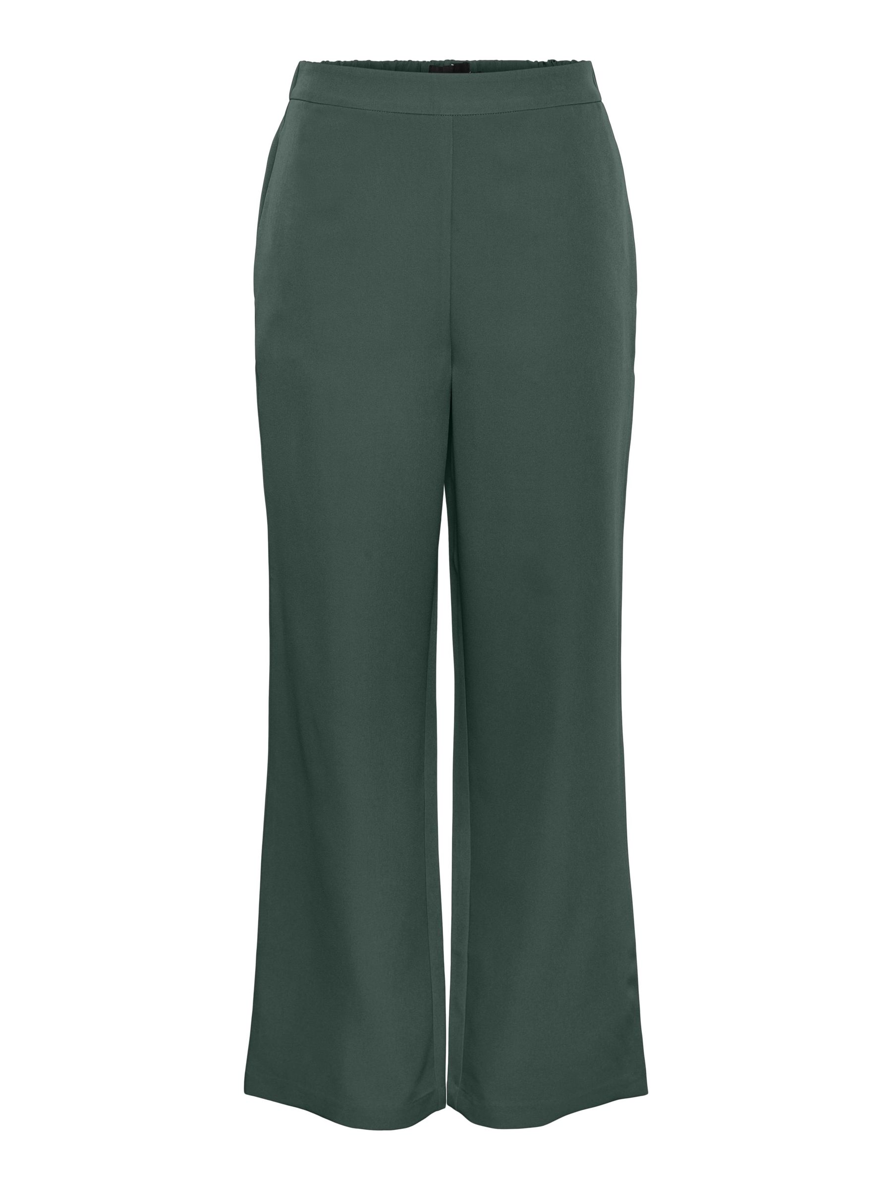 PCBOZZY WIDE-LEG TROUSERS | Green | PIECES® UK
